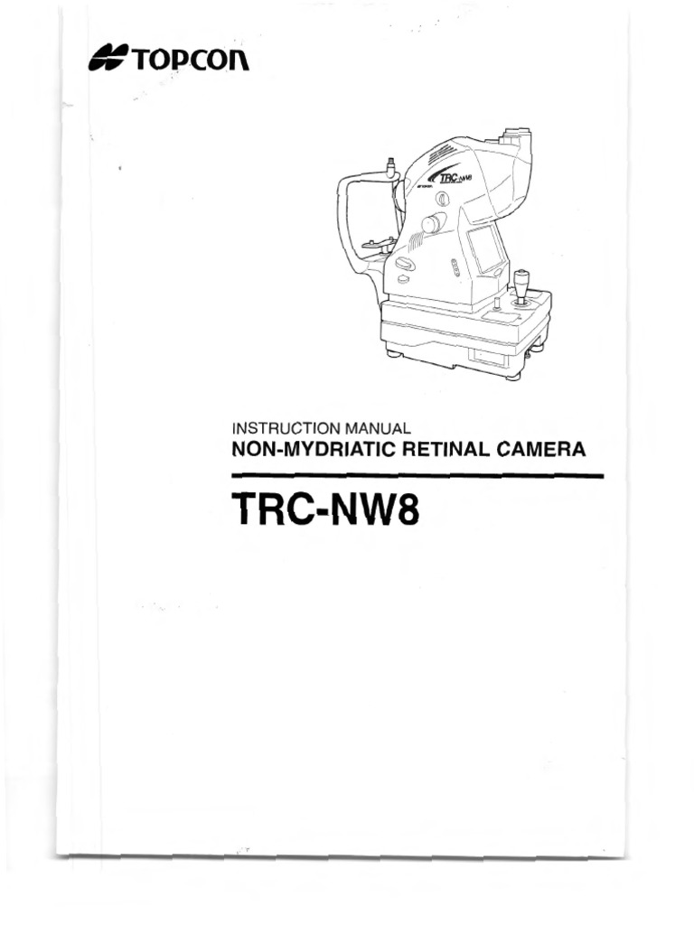 Topcon TRC-NW8 Retinal Camera - User manual | PDF