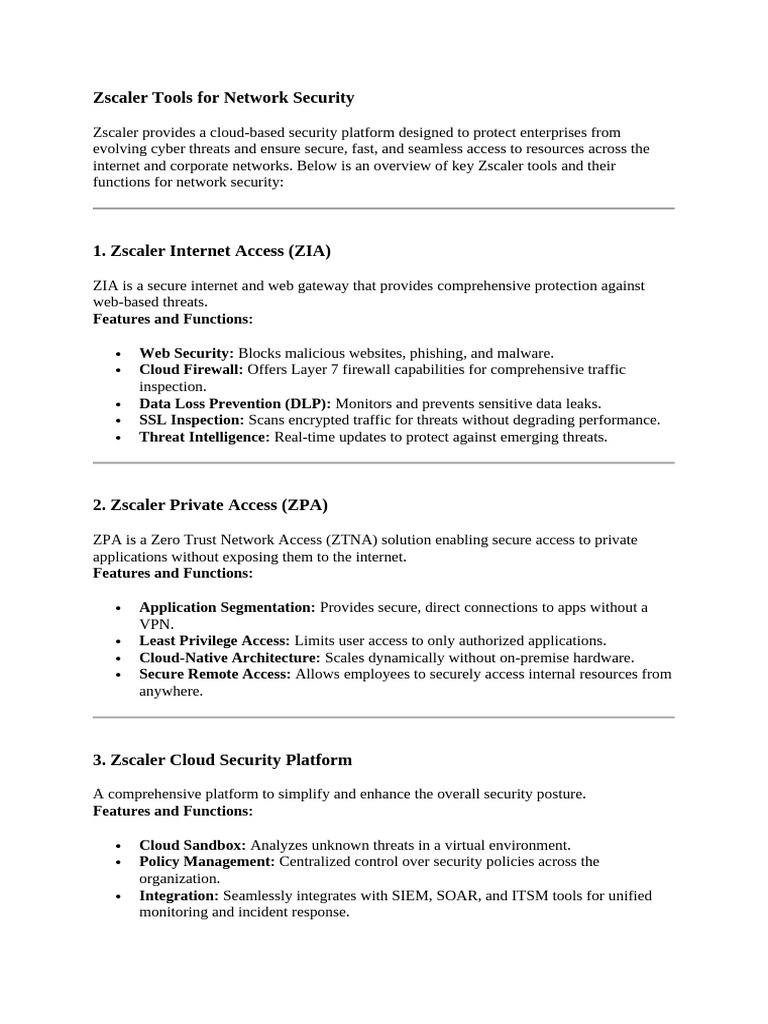 Zscaler Tools For Network Security | PDF | Security | Computer Security