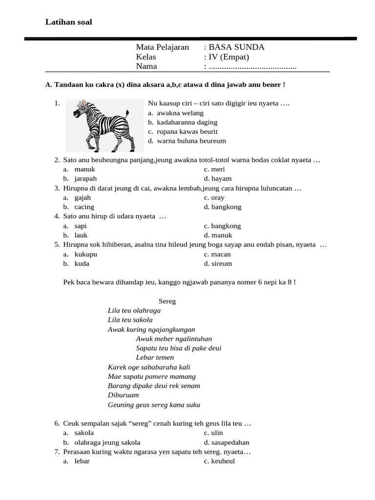 Latihan Soal Sunda Asas | PDF
