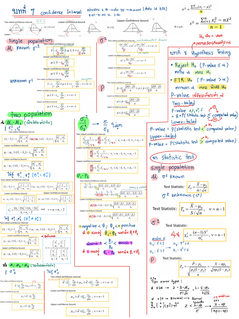 สรุปสูตร Prob Stat | PDF