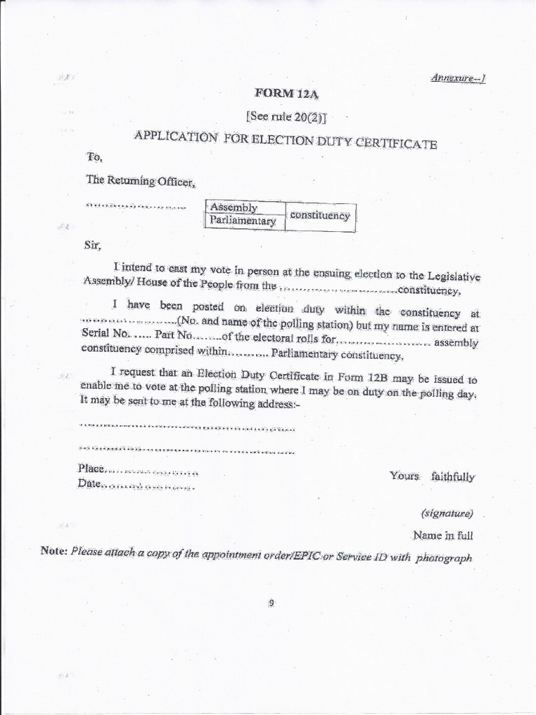 Form 12A Postal Ballot Facility Regarding | PDF