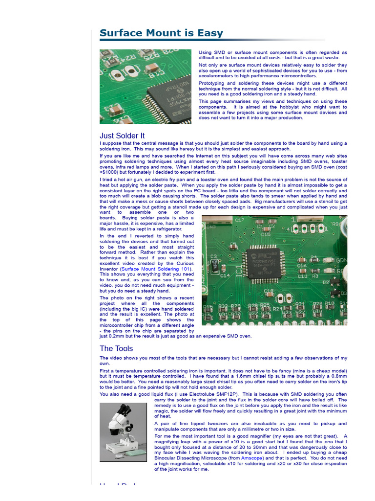 Geoff's Projects - Surface Mount Is Easy | PDF | Soldering | Printed ...