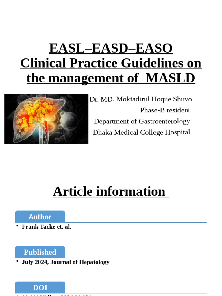 EASL Guidelines for MASLD Management 2024 | PDF | Bariatric Surgery ...