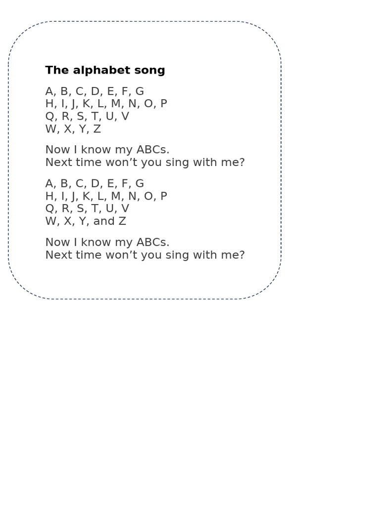 Alphabet Song Lyrics and Sing-Along | PDF