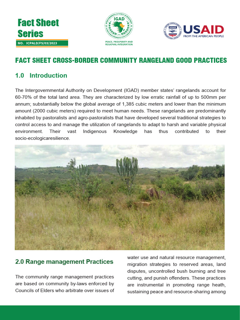 Cross Border Community Rangeland Good Practices | PDF | Pastoralism ...