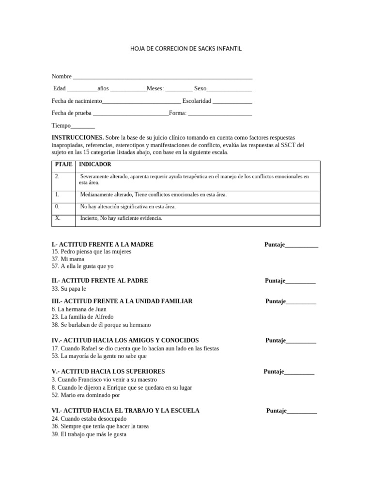 Sacks Infantil | PDF