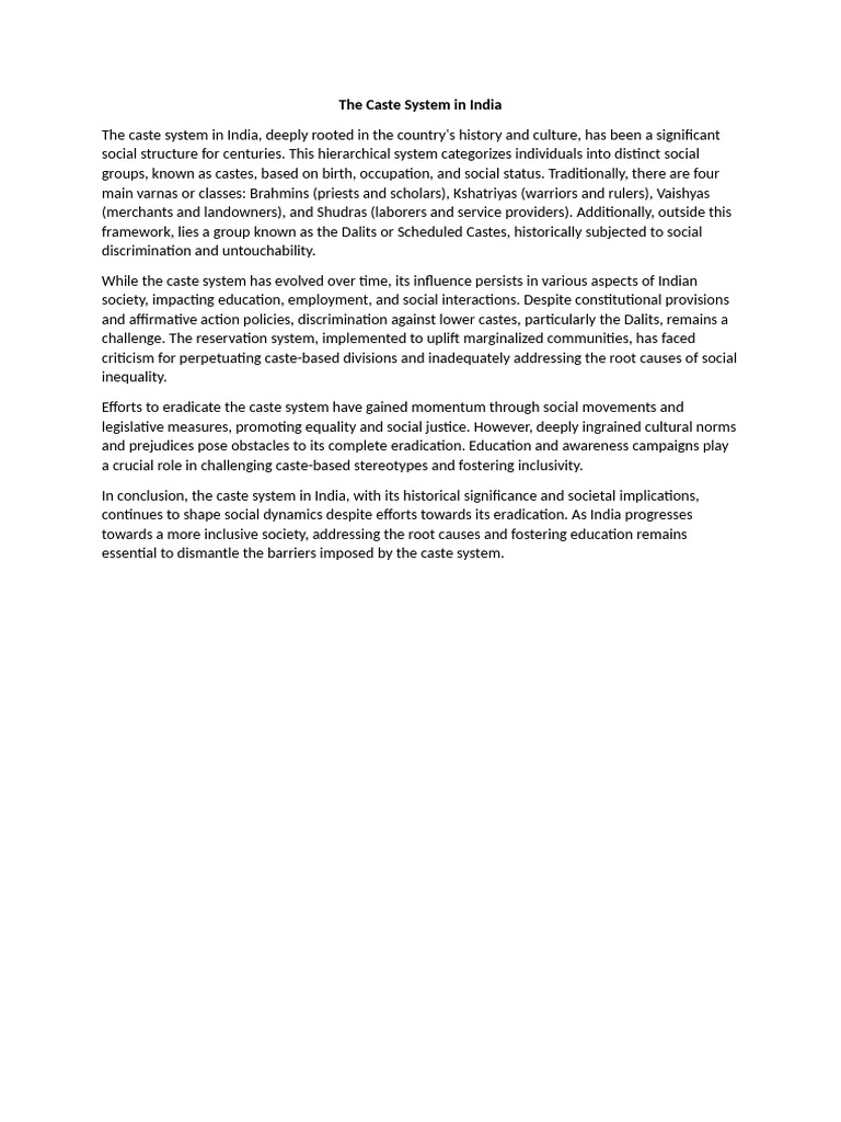 Understanding India's Caste System | PDF