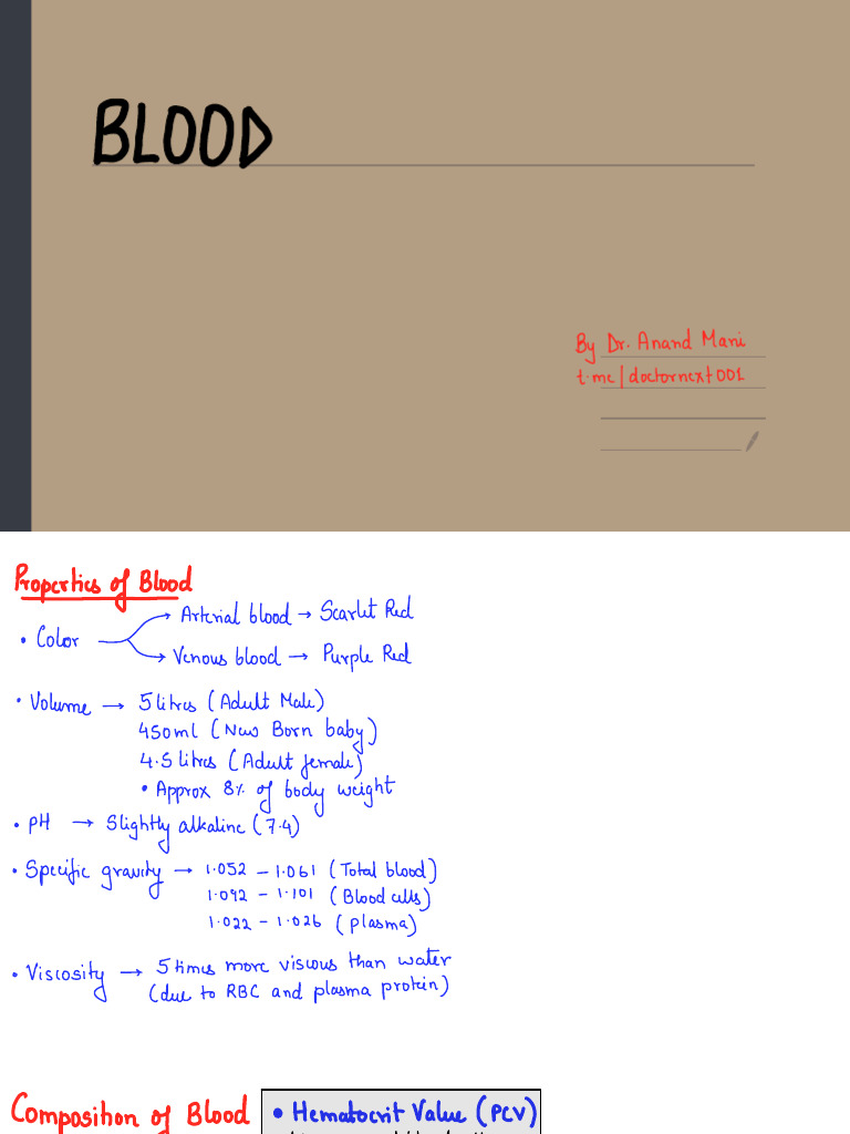 Blood, Plasma Protein and RBC | PDF | Red Blood Cell | Blood
