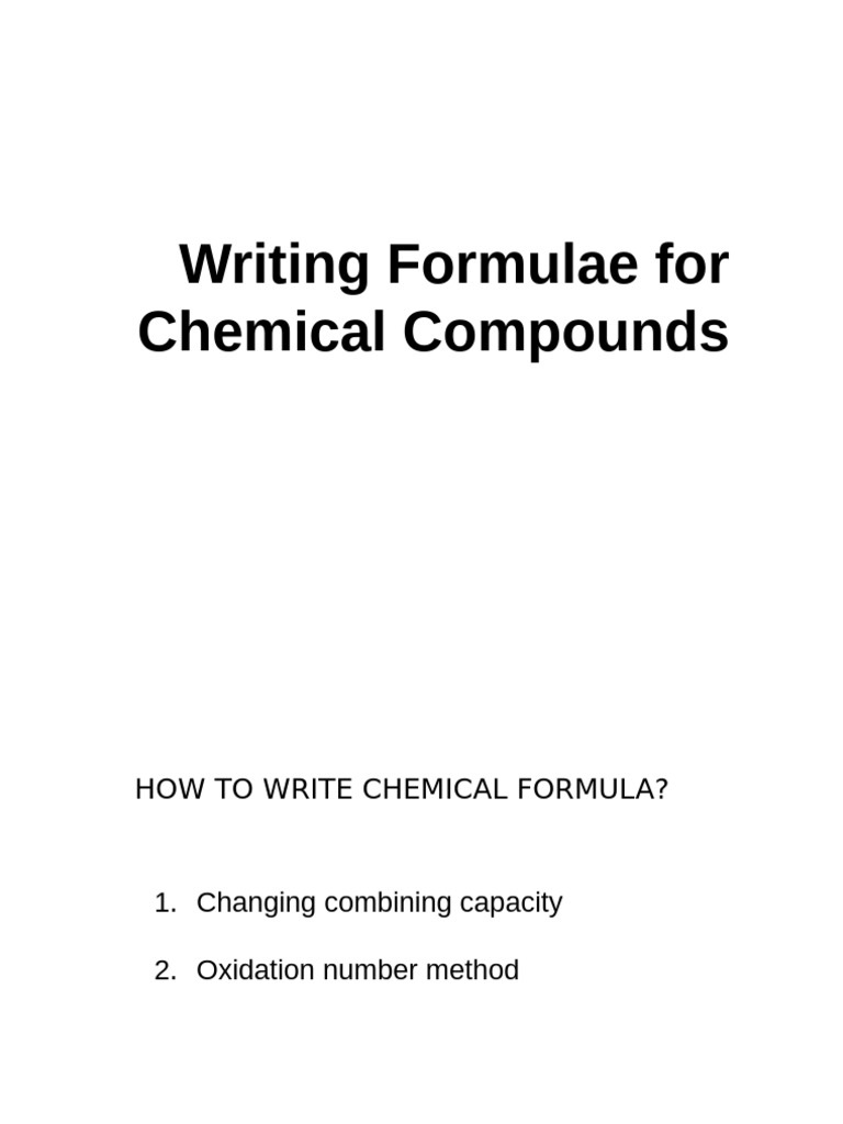 How to Write Formula | PDF | Ion | Redox