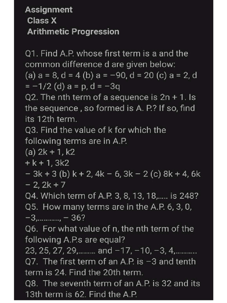 maths chapter 5 assaignment | PDF