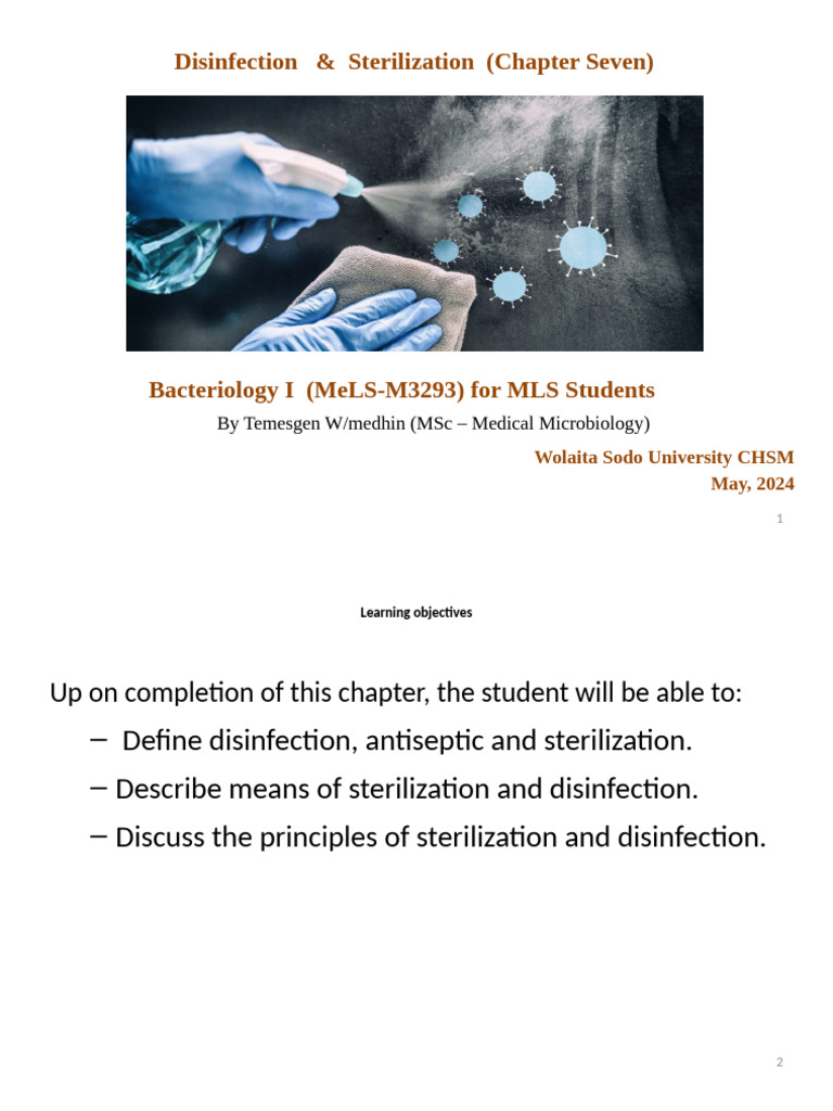 Chapter 7 Disinfection & Sterilization (1) | PDF | Sterilization (Microbiology) | Disinfectant