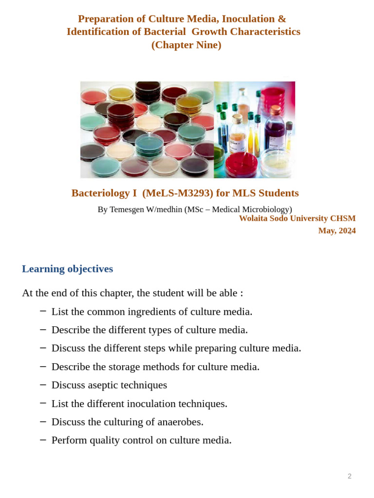 Chapter 9 Culture Media | PDF | Growth Medium | Bacteria