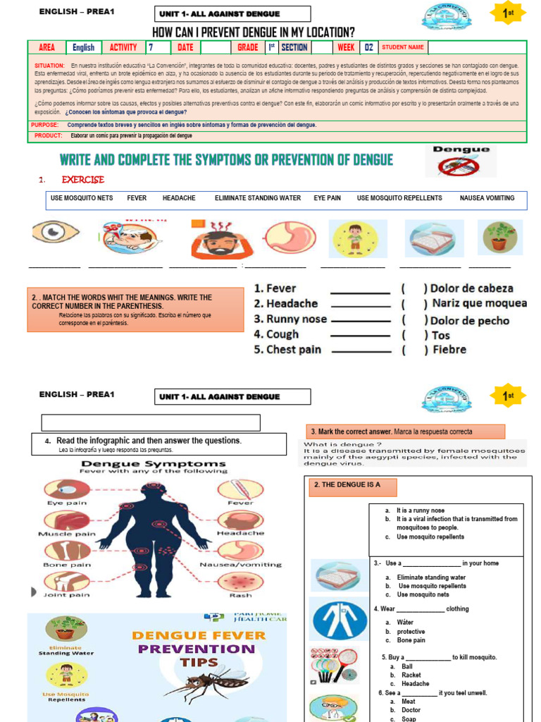 Ficha 4 - Prea1 Dengue | PDF | Microbiología | Salud pública