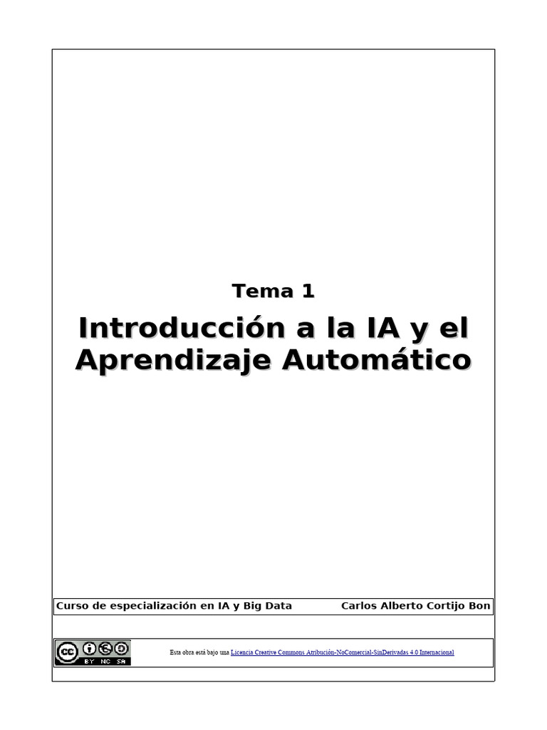 1-Introduccion_a_IA_y_Aprendizaje_Automatico | PDF | Inteligencia artificial | Inteligencia (IA ...