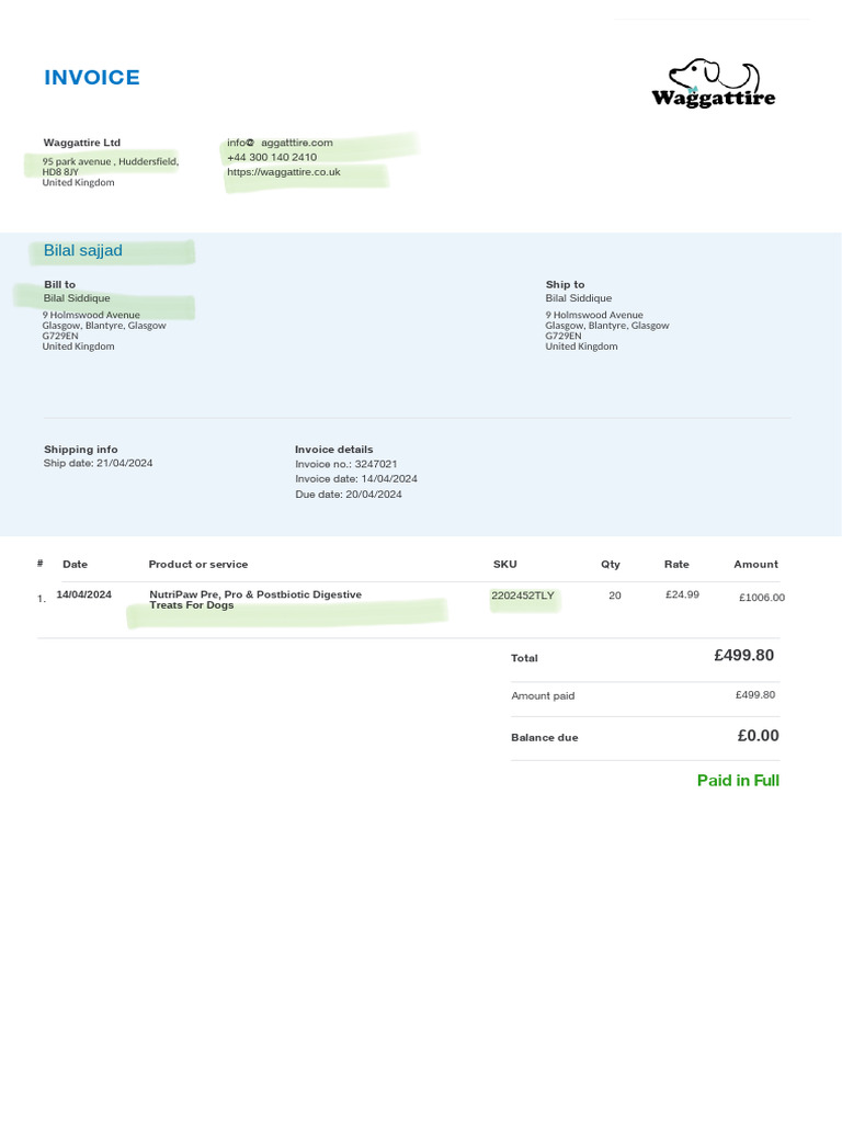 Applied Nutrition Invoices | PDF
