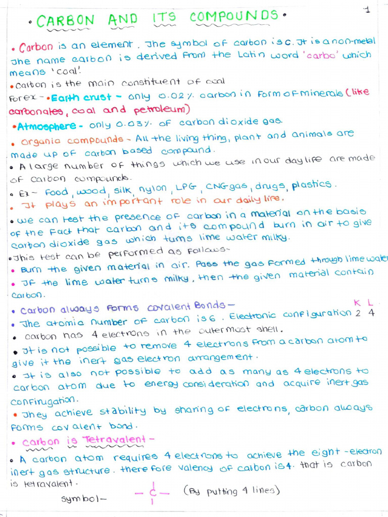 Ch-4 Carbon and Its Compounds | PDF