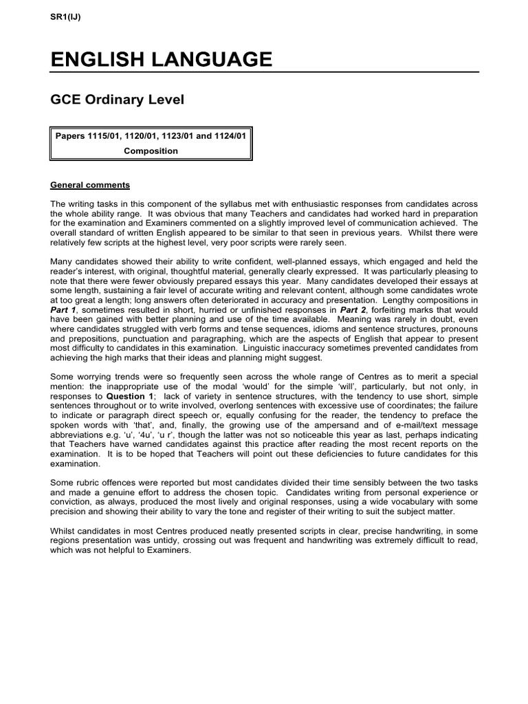 June 2002 Examiner Report1 | PDF | Verb | Essays
