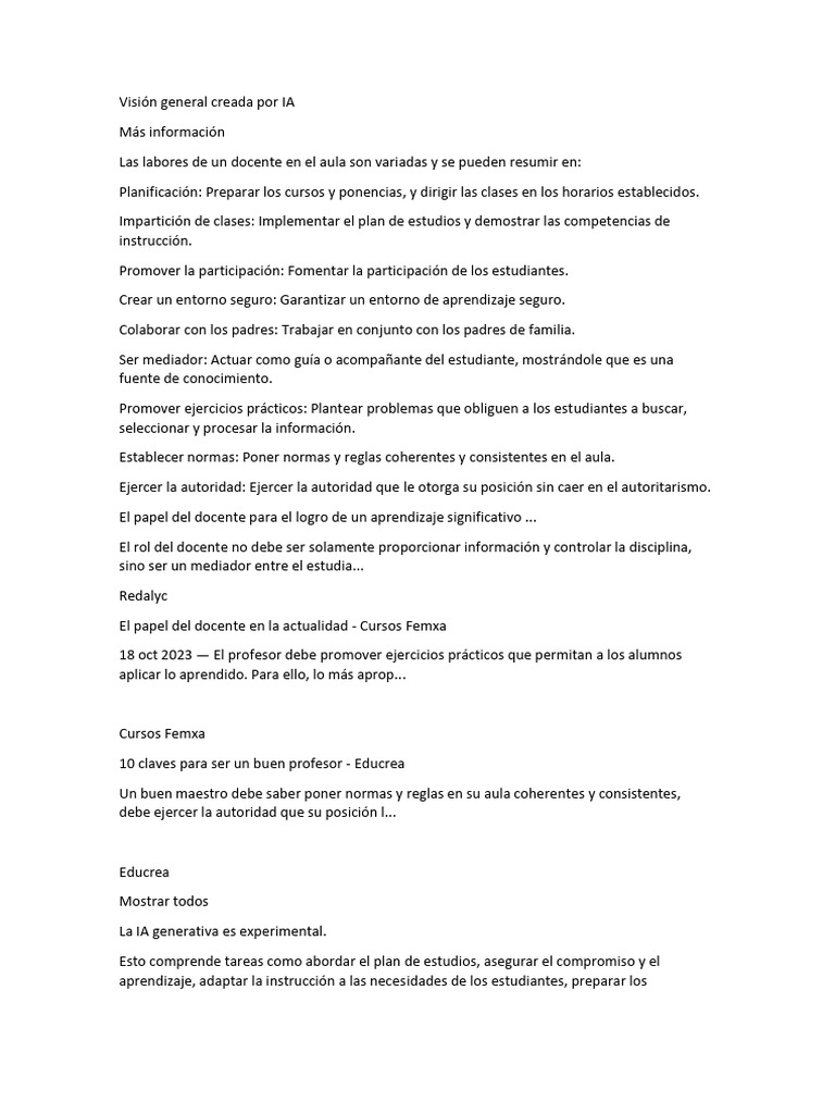 Visión General Creada Por IA | PDF | Maestros | Plan de estudios