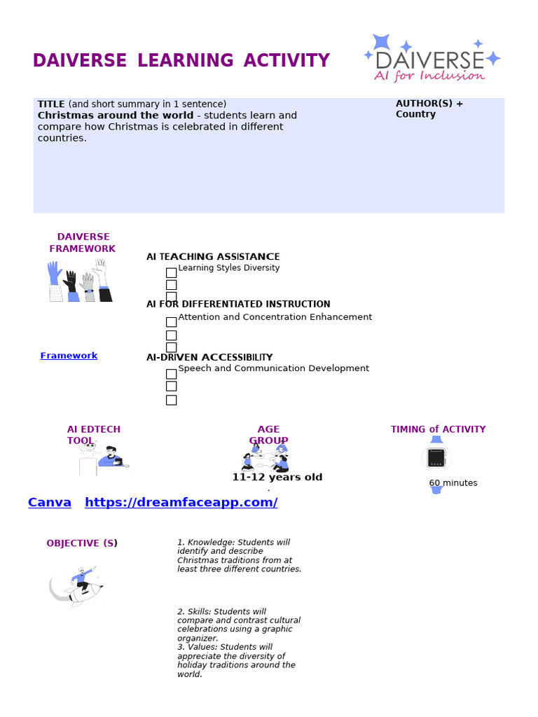 Template Daiverse Learning Activity | PDF | Differentiated Instruction | Learning