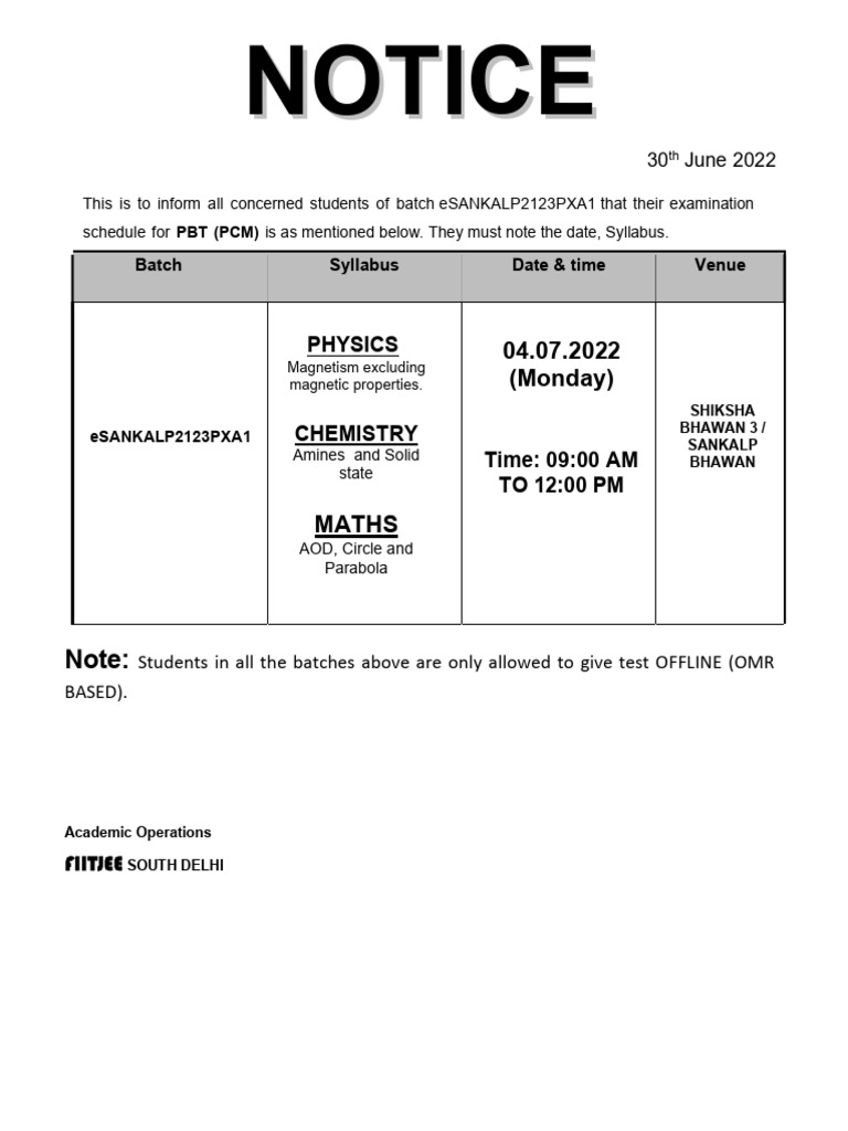 Fiitjee Mains 2035 | PDF