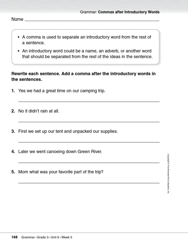 Wonders Grammar Reproducibles Grade 3 - 156 | PDF