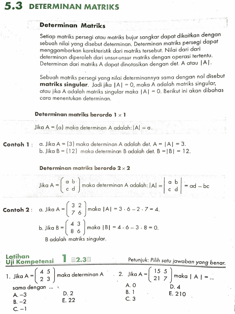 Matriks.. 3. Determinan | PDF