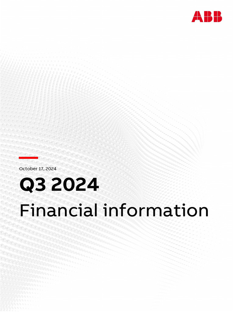 ABB Q3 2024 Financial Information (1) | PDF | Net Income | Dividend