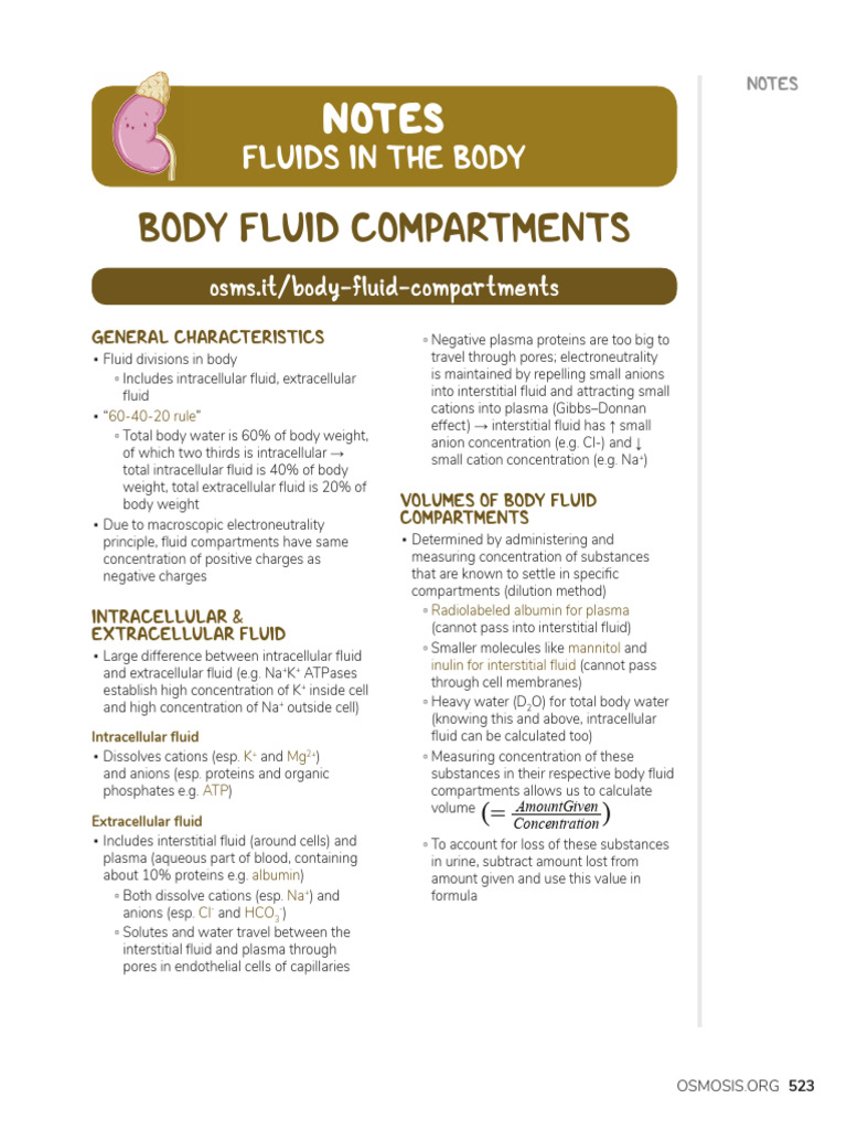 Fluids in the Body | PDF | Kidney | Physiology