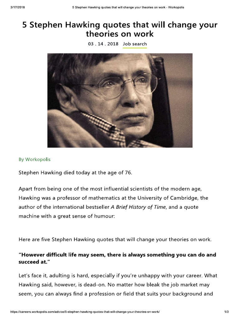 fme - HR 5 Stephen Hawking quotes that will change your theories on ...