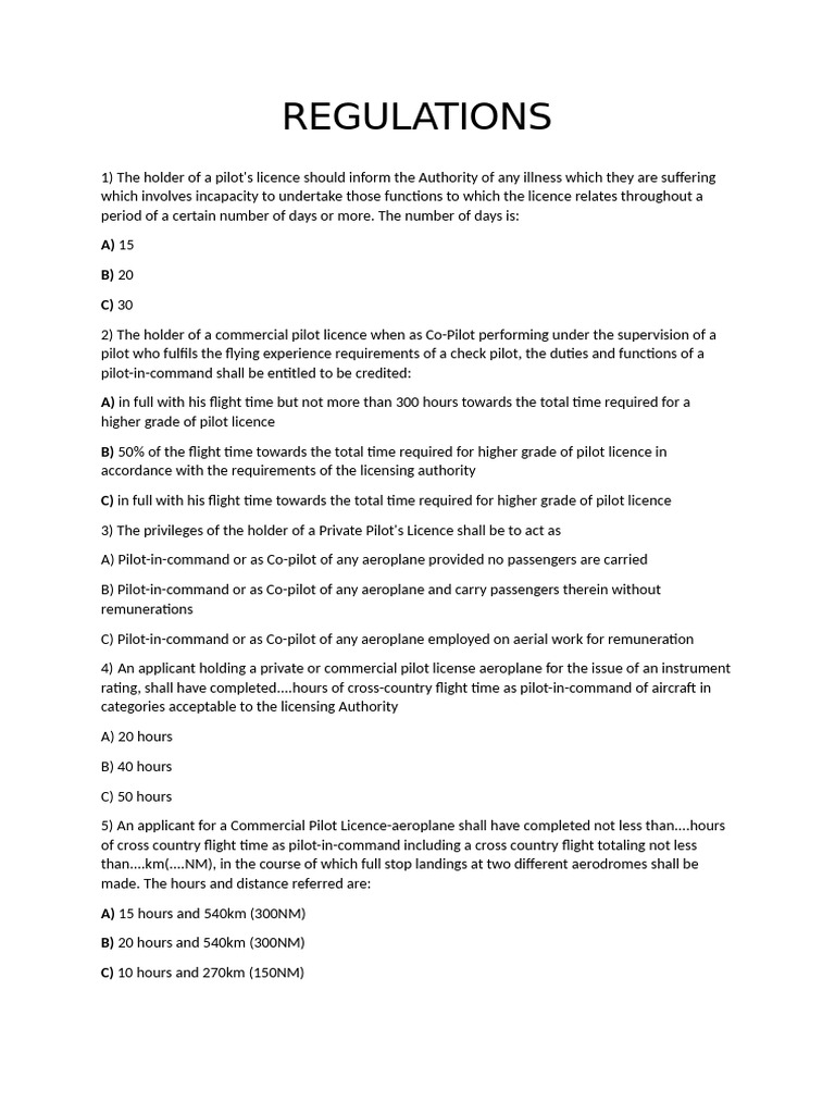 REGS | PDF | Instrument Flight Rules | Visual Flight Rules