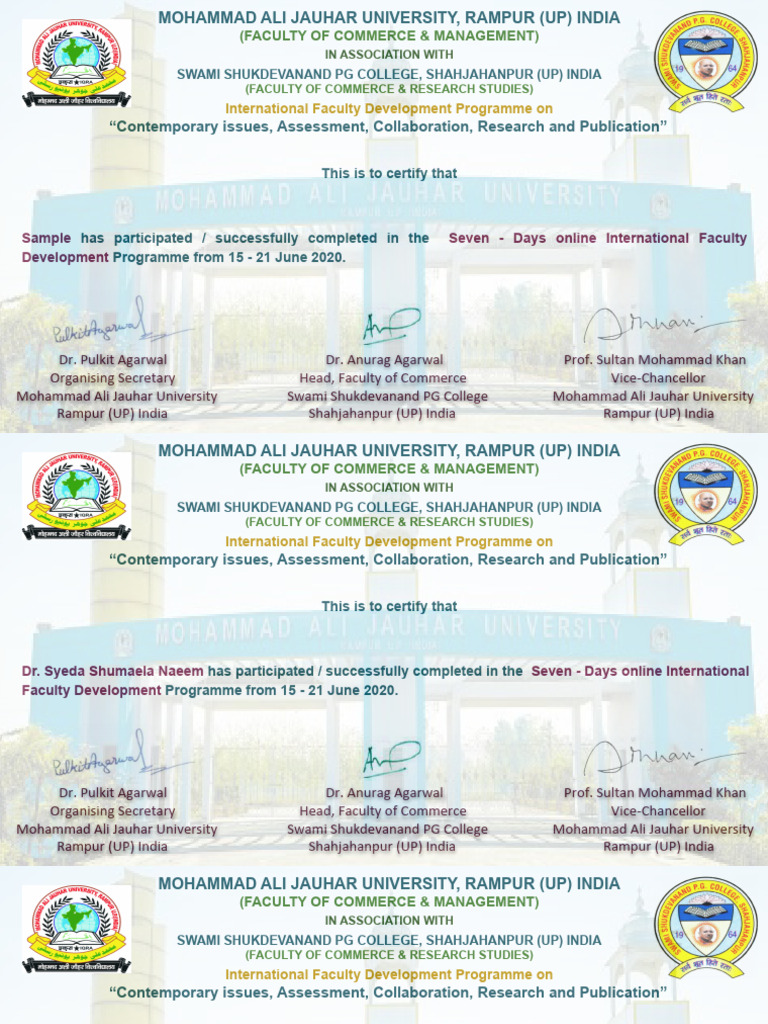 FDP Certificate | PDF