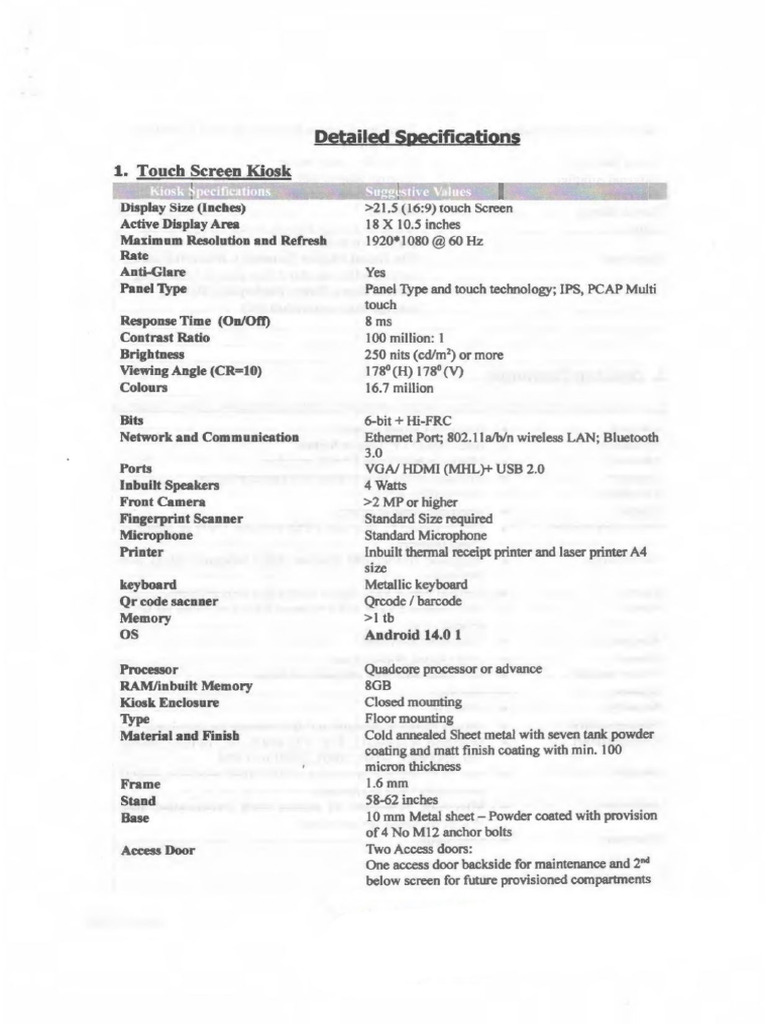 Koisk Specification | PDF