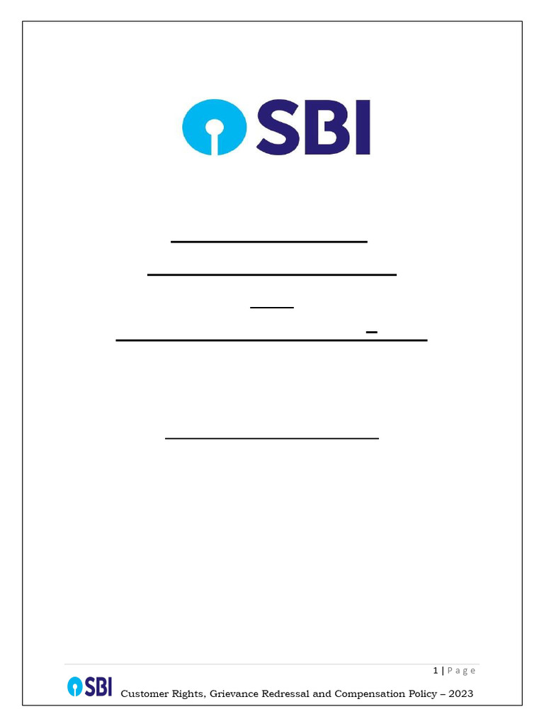 Customer Rights, Grievance Redressal and Compensation Policy 2023 | PDF ...