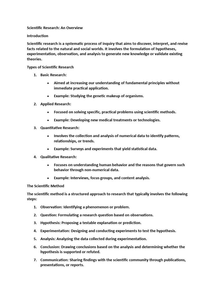Scientific Research | PDF | Scientific Method | Experiment