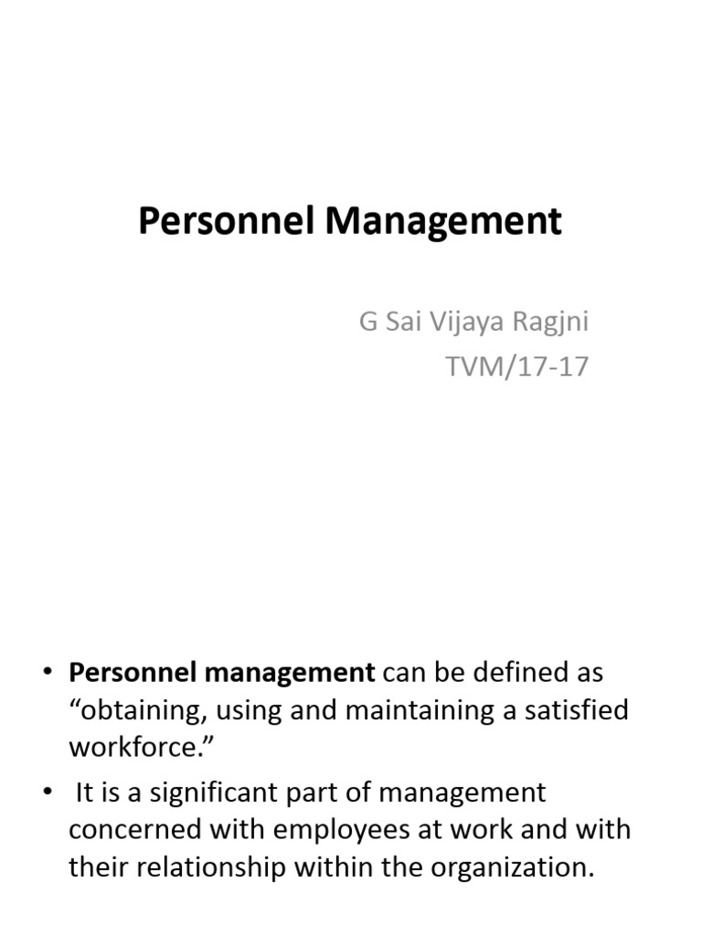 Understanding Personnel Management Functions | PDF | Recruitment ...