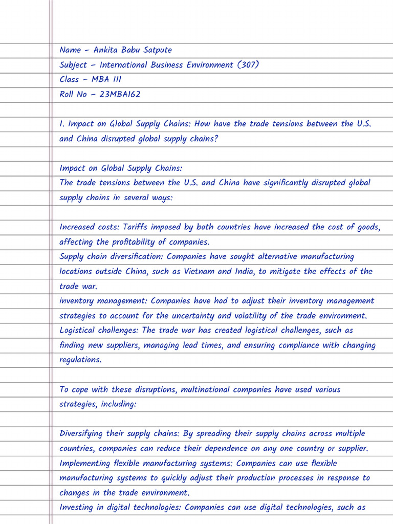 1.assignment CIE 2 International Business Environment | PDF