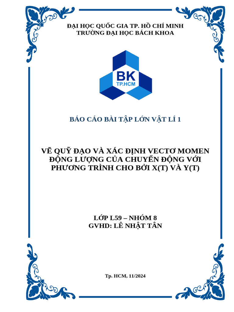 BTL VẬT LÍ 1 NHÓM 8 | PDF