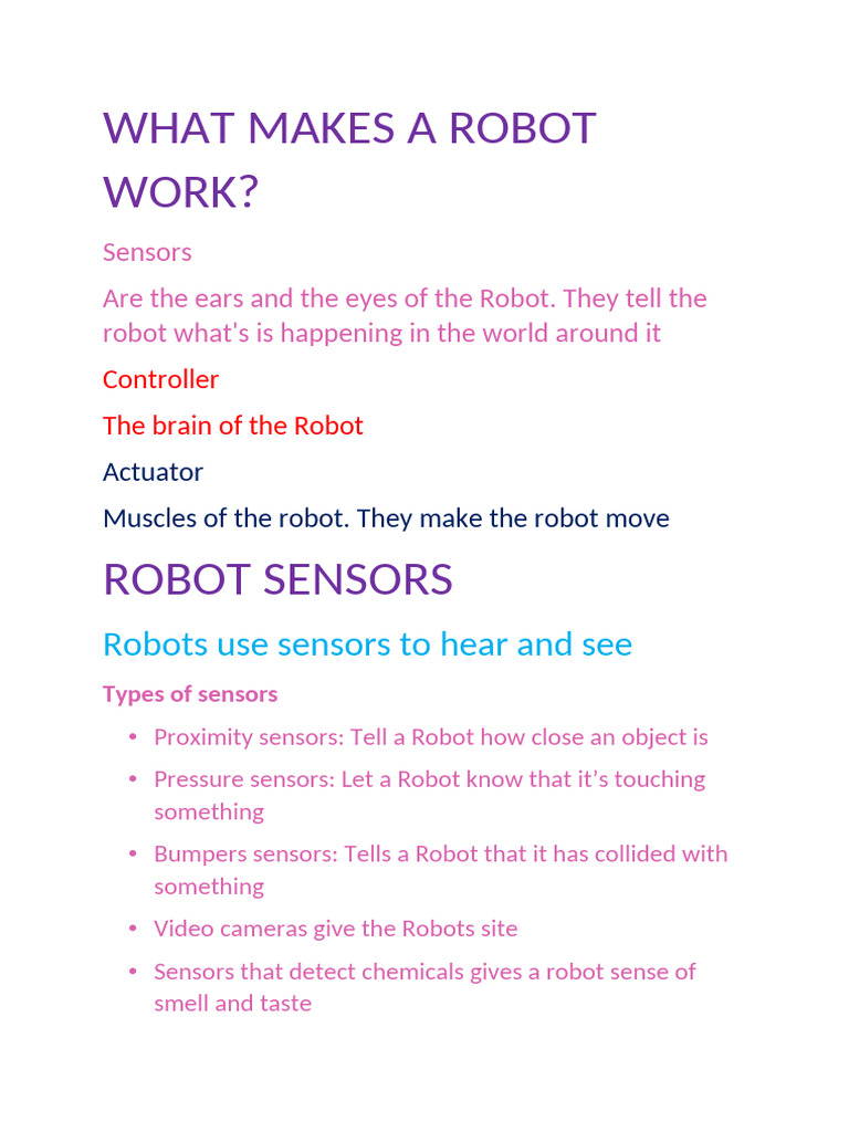 What Makes A Robot Work | PDF