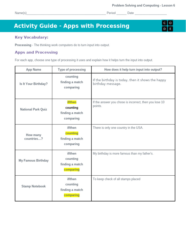 Processing Types in App Development | PDF | Computing