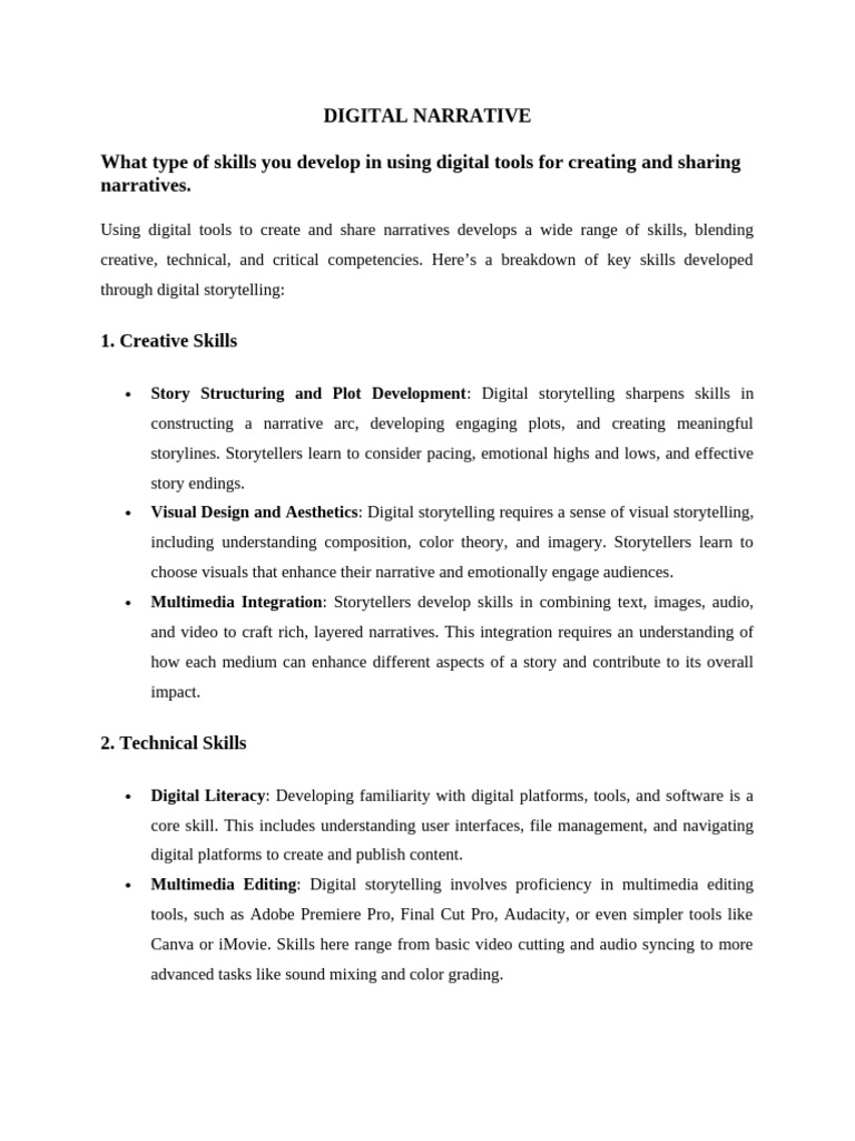 DIGITAL NARRATIVE | PDF | Storytelling | Multimedia