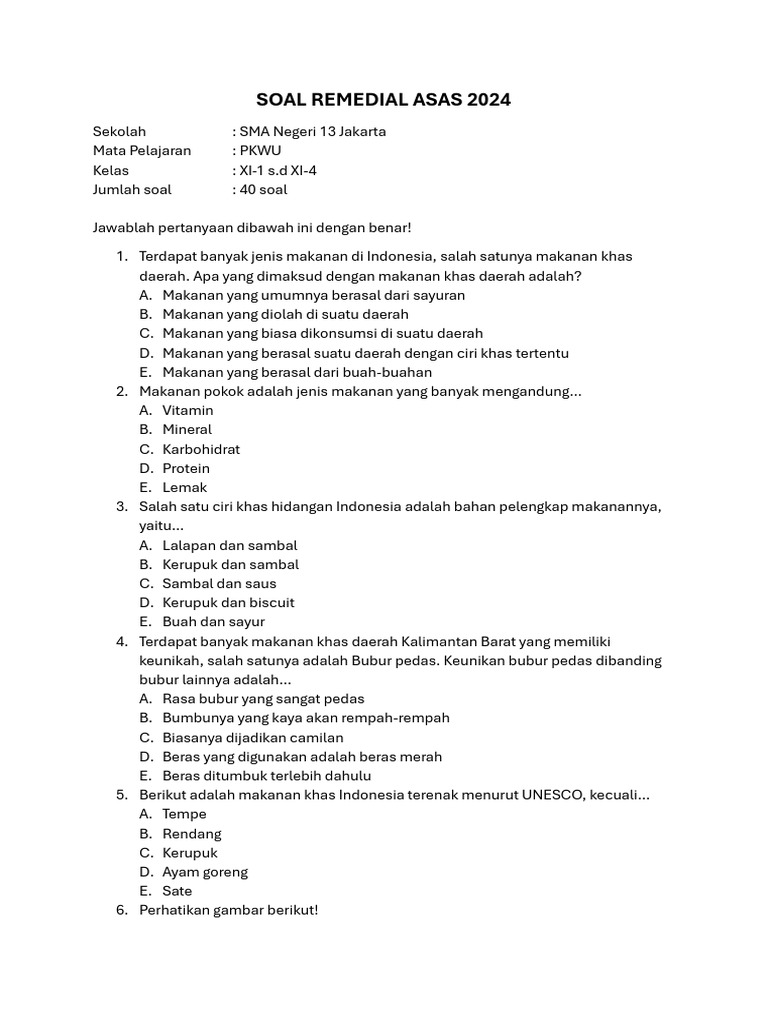 Soal Remedial ASAS PKWU | PDF