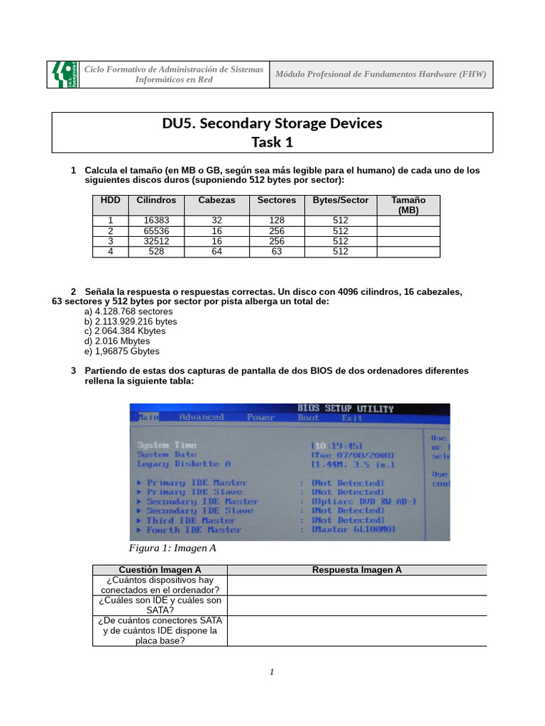 Ud5 Tarea1 | PDF | Disco duro | Almacenamiento de datos de la computadora