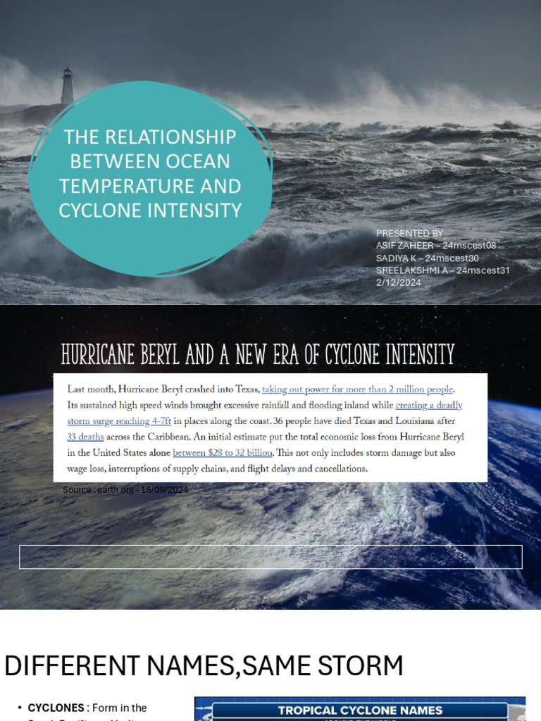 The relationship between rising ocean water and cyclone intensity | PDF | Tropical Cyclones ...