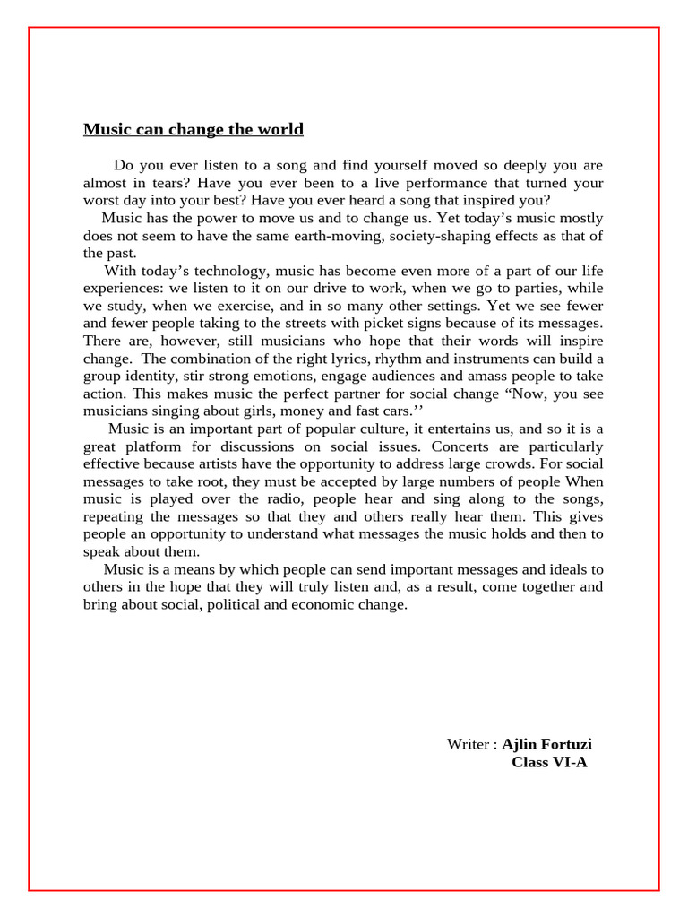 Music Can Change The World | PDF