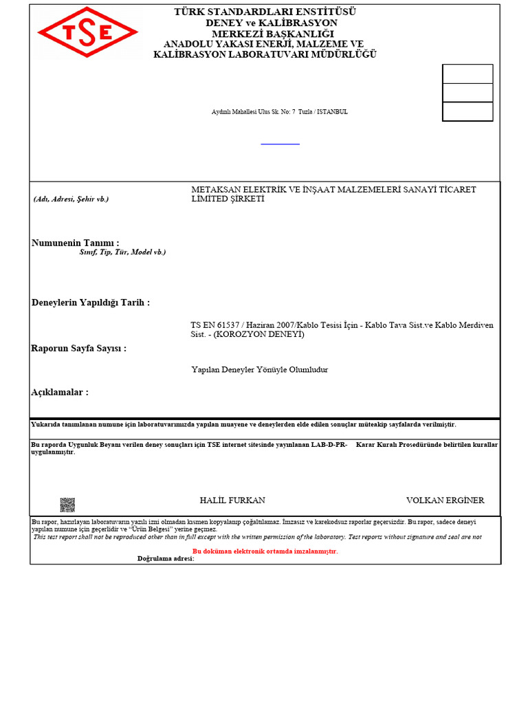 TS en 61537 - HDG en ISO 1461 Salt Test Report en | PDF