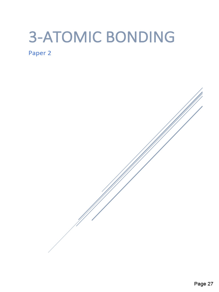 Atomic Bonding Overview | PDF