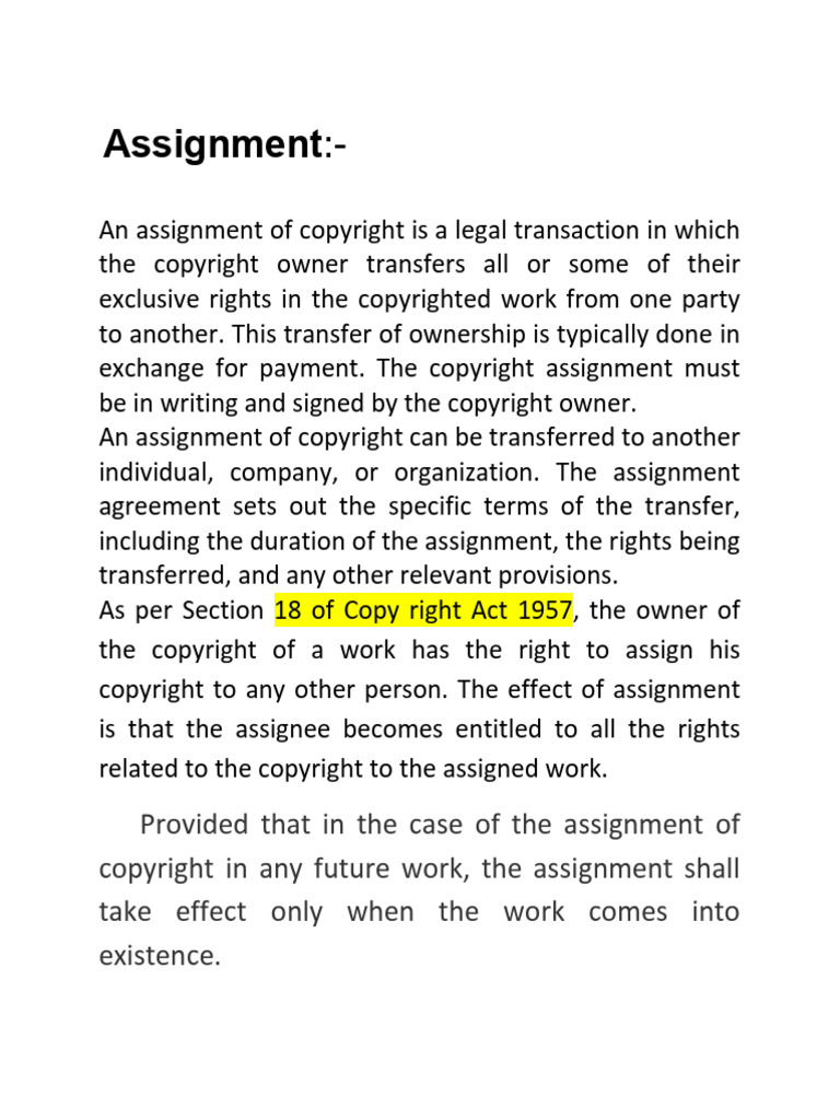 I P R | PDF | Assignment (Law) | License