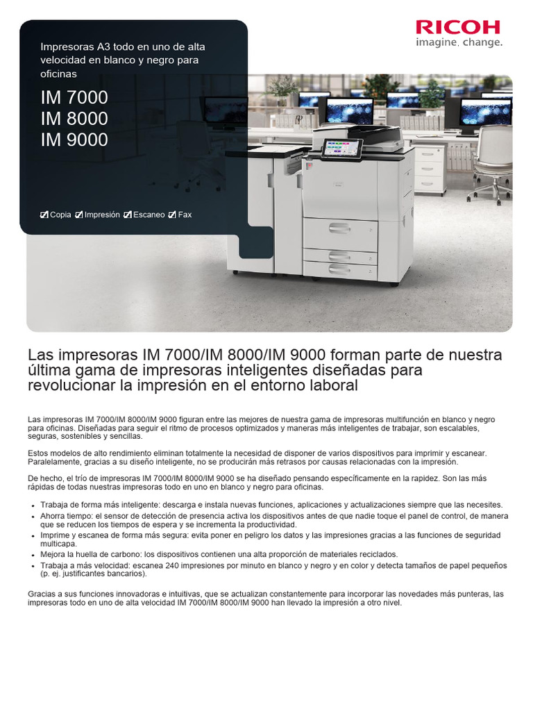 Ricoh Im 7000 | PDF | Impresora (Computación) | Computación en la nube