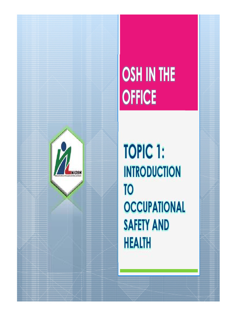 01-Intro To OSH in The Office | PDF | Occupational Safety And Health ...