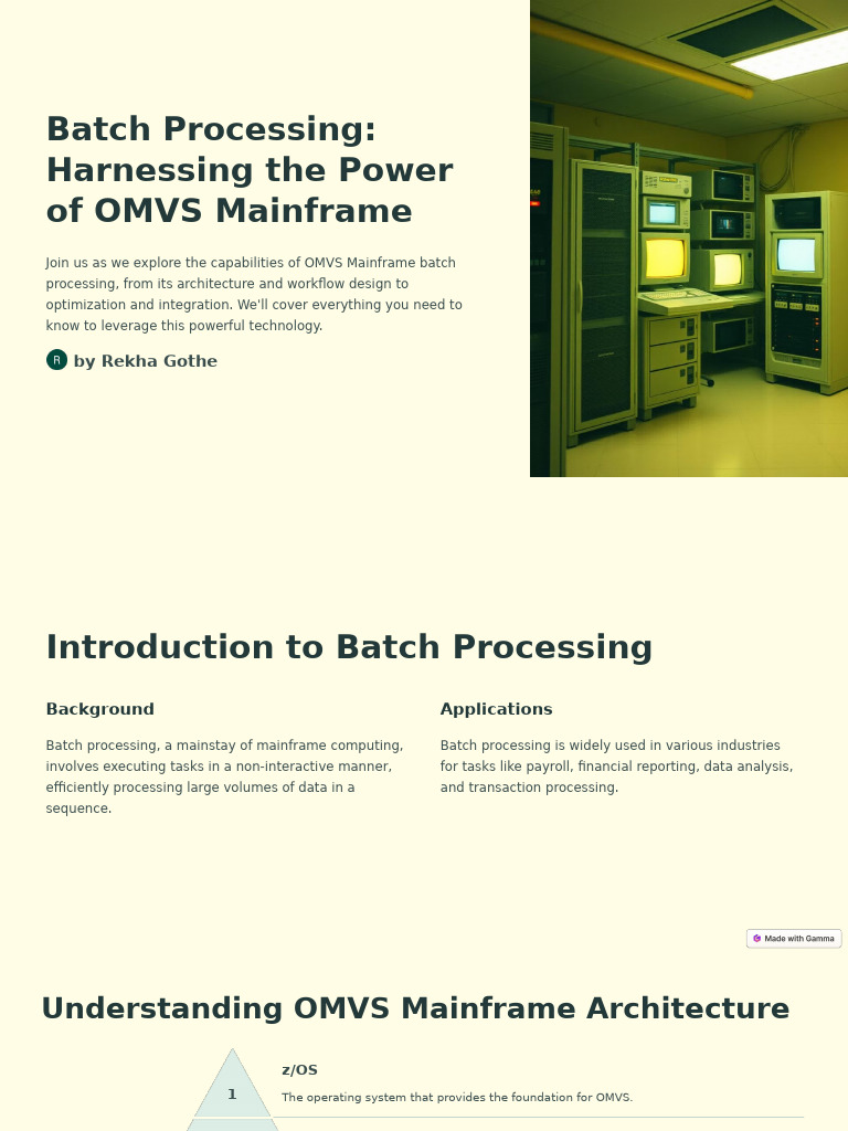 Batch Processing Harnessing The Power of OMVS Mainframe | PDF ...